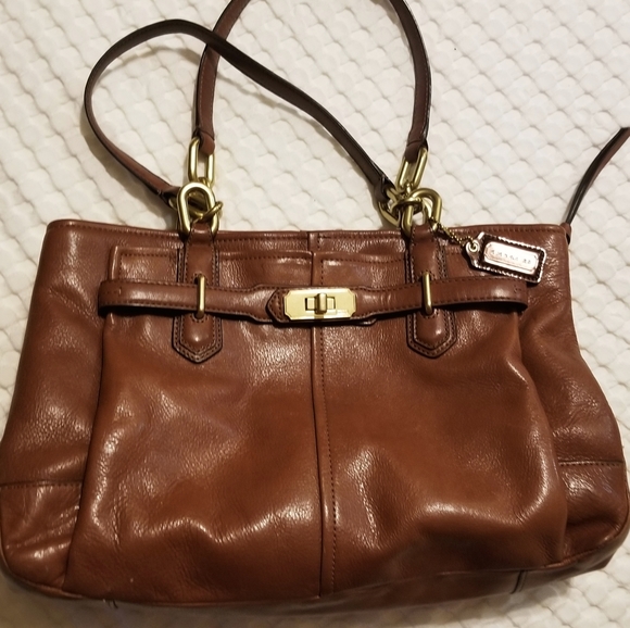 Coach | Bags | Coach Chelsea Jayden Saddle Brown Leather Caryall ...
